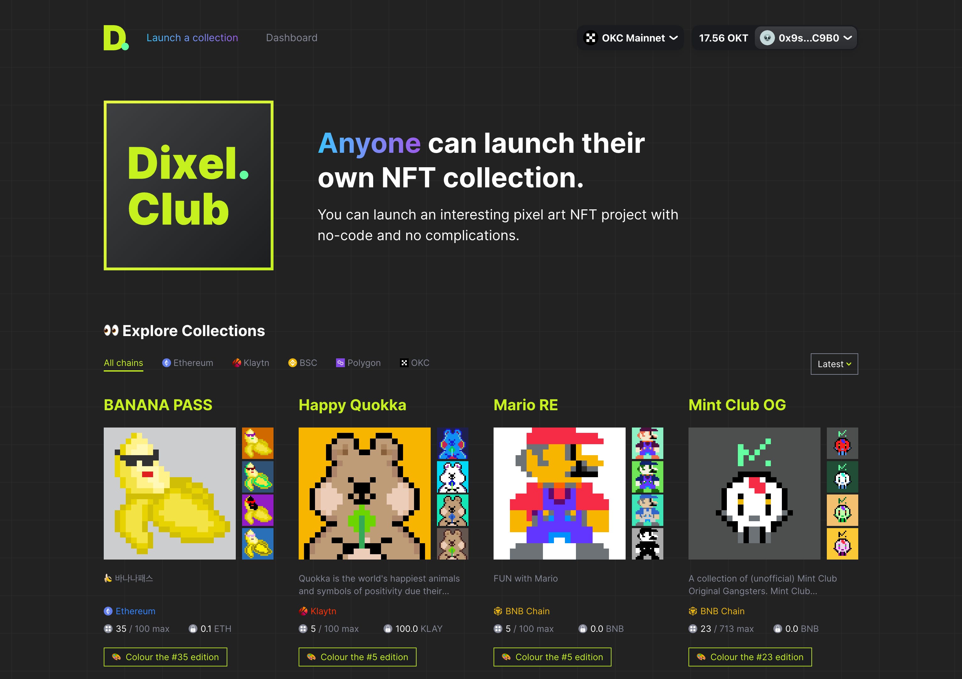 Dixel Club supports OKC for NFT mass-adoption