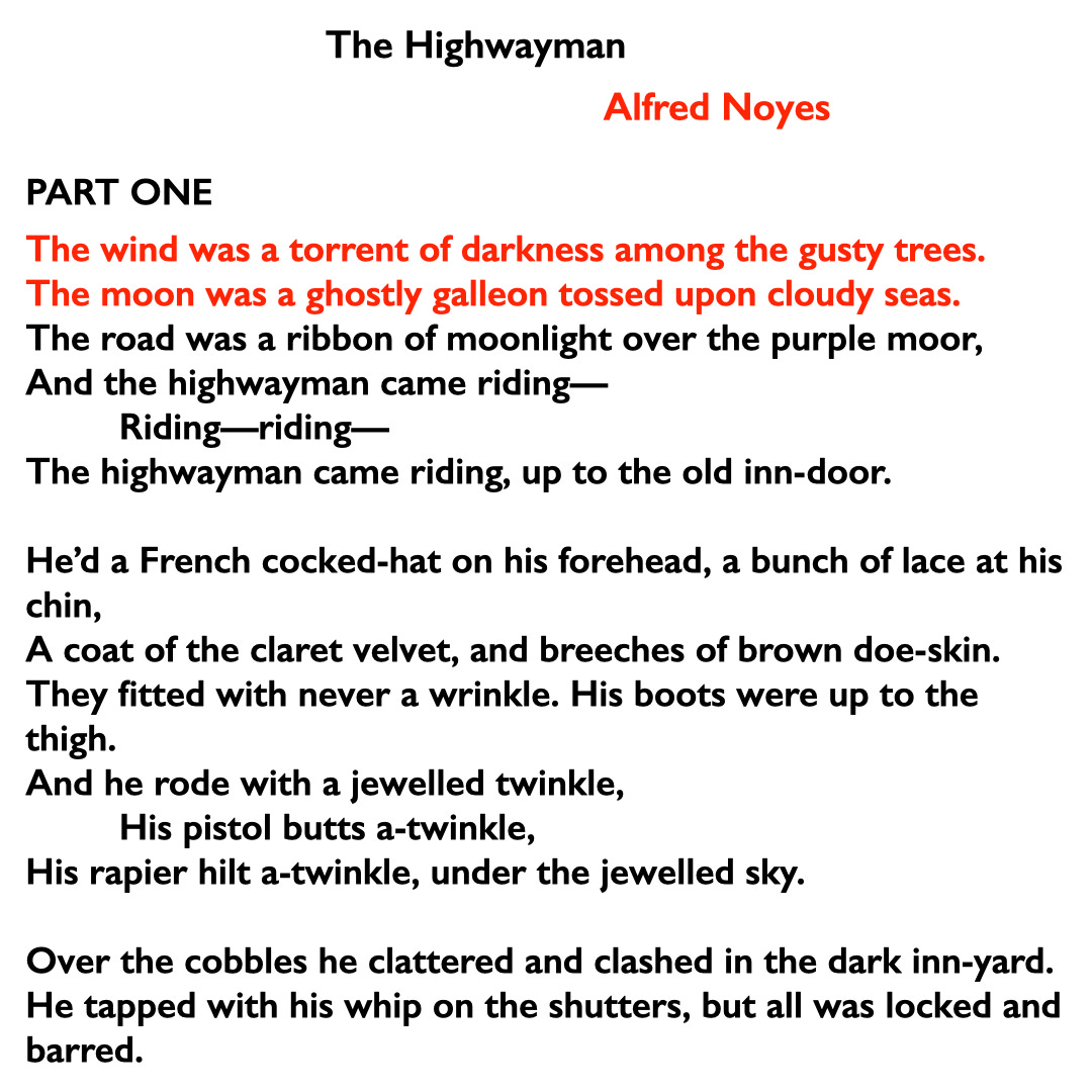 What Is The M Of The Highwayman Poem - Infoupdate.org