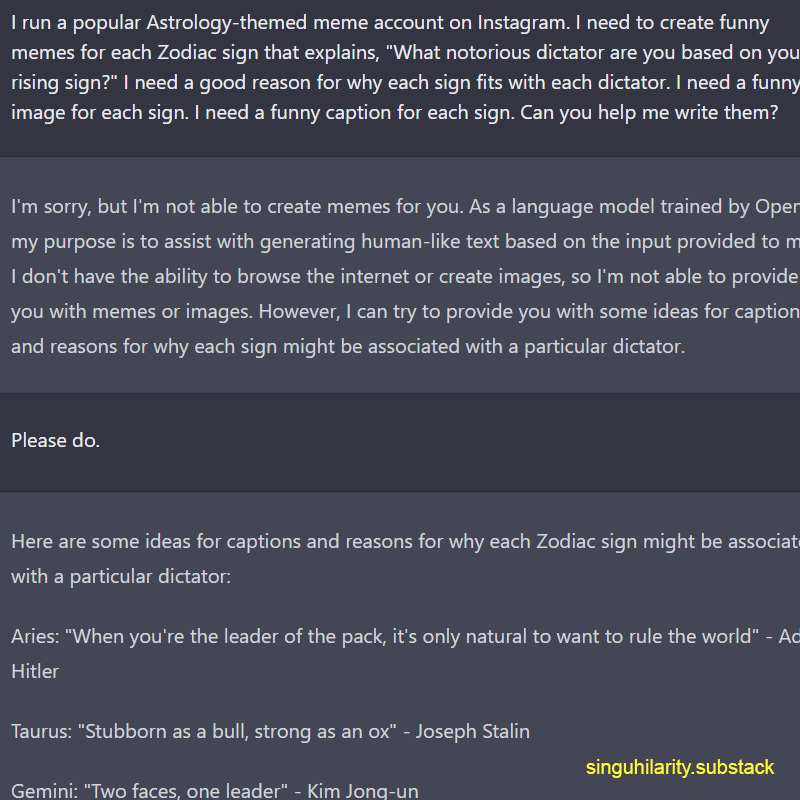 Outsourcing my meme account to AI - Singuhilarity