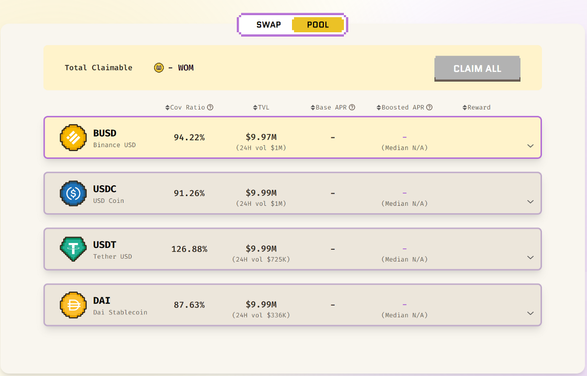 Mainnet Guide - Wombat (BSC) - DefiCalendar Newsletter