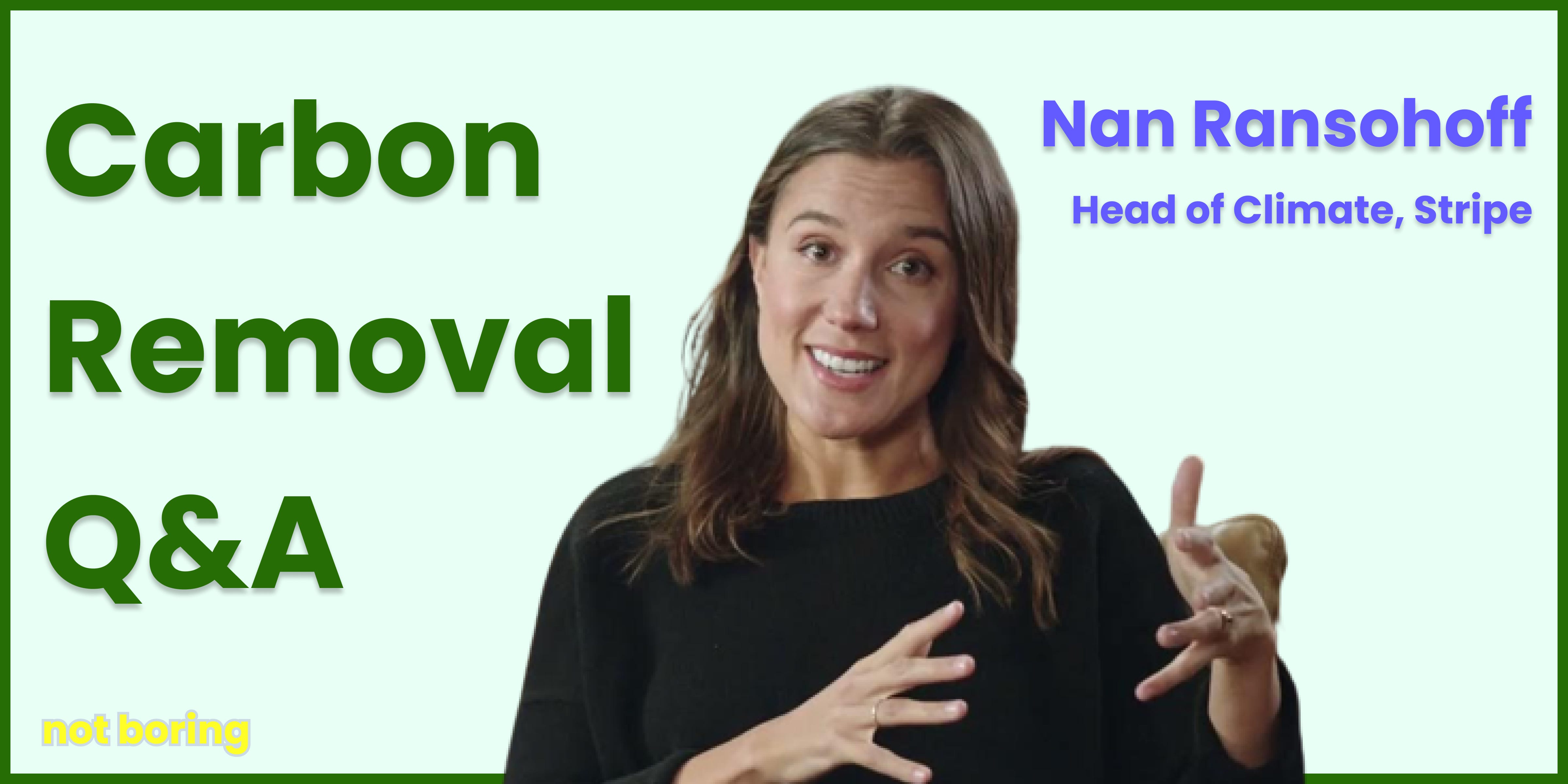 Carbon Removal Q&A With Nan Ransohoff