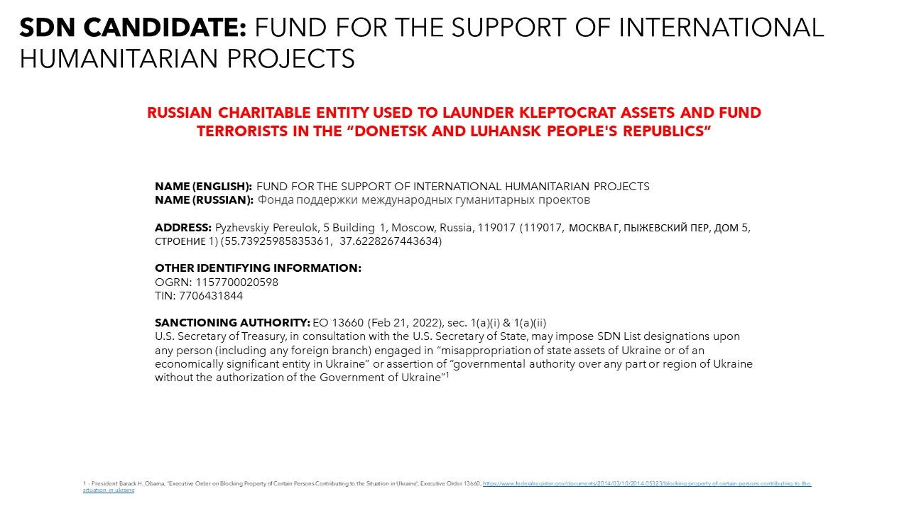 OFAC Tip & SDN Designation Request: Pension System of the so-called DPR