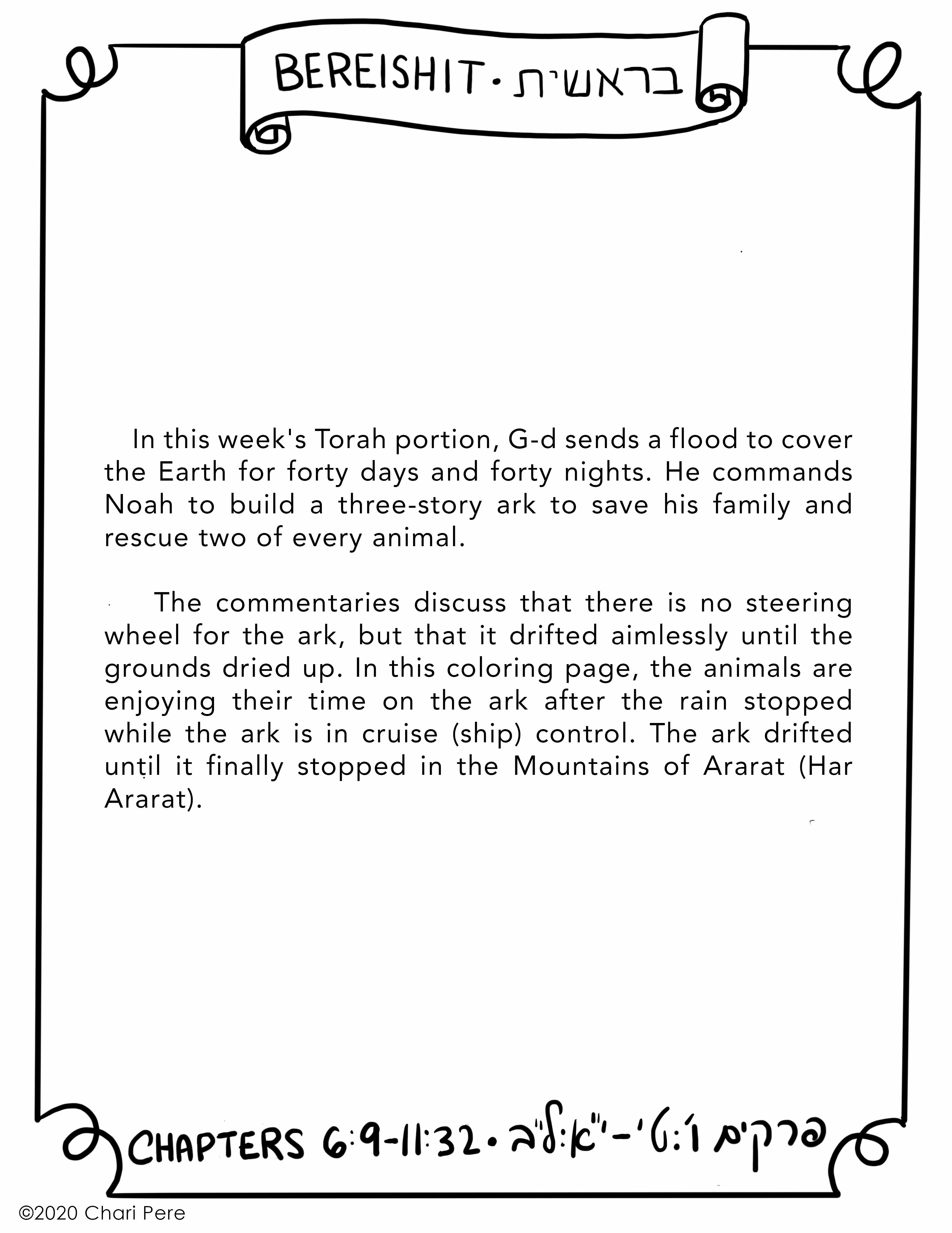 Noach - by Chari Pere - Parsha Coloring Pages