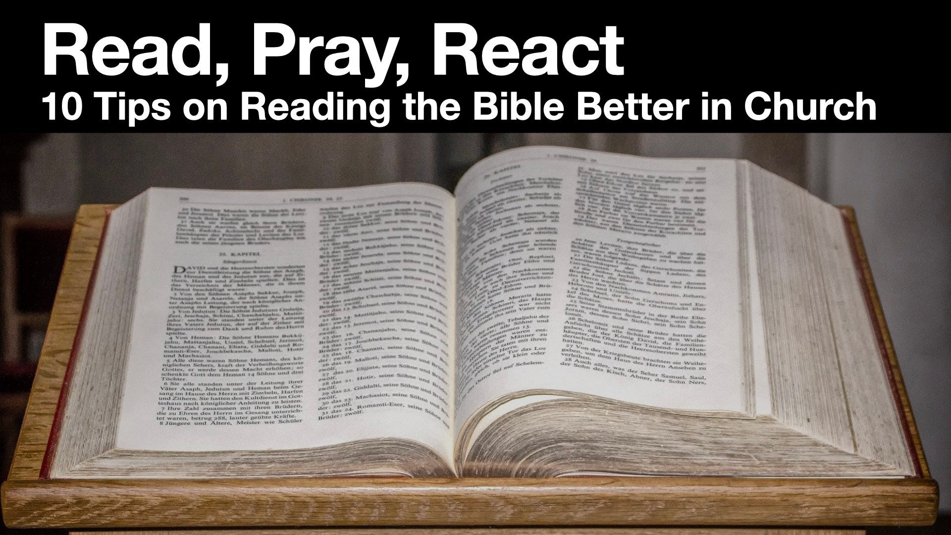 Read, Pray, React - by James Cary - Cary's Almanac