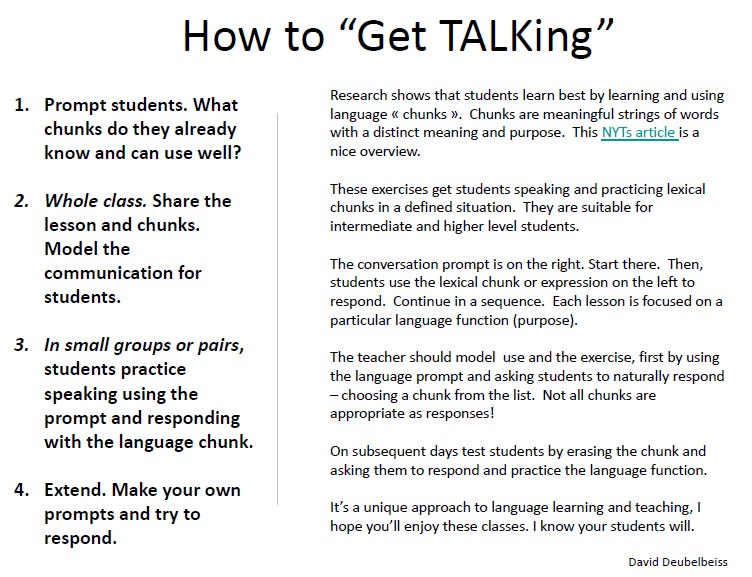 Language Functions + Chunks - by David Deubelbeiss