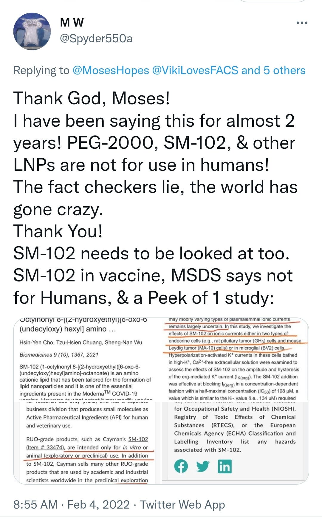 Moderna & SM-102: Fact checking the fact checkers