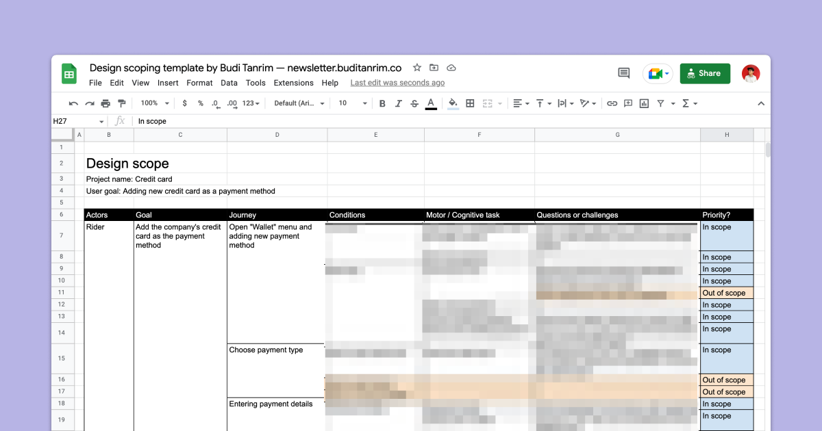 How to scope product design work - by Budi Tanrim