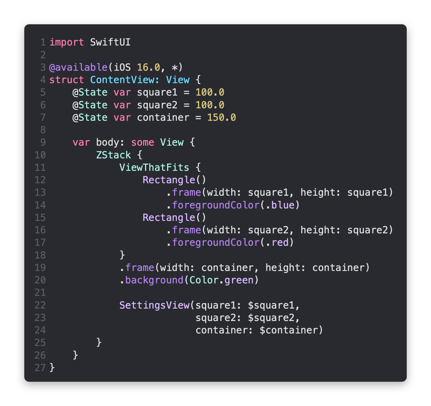 Choose The Largest View For a Container With ViewThatFits