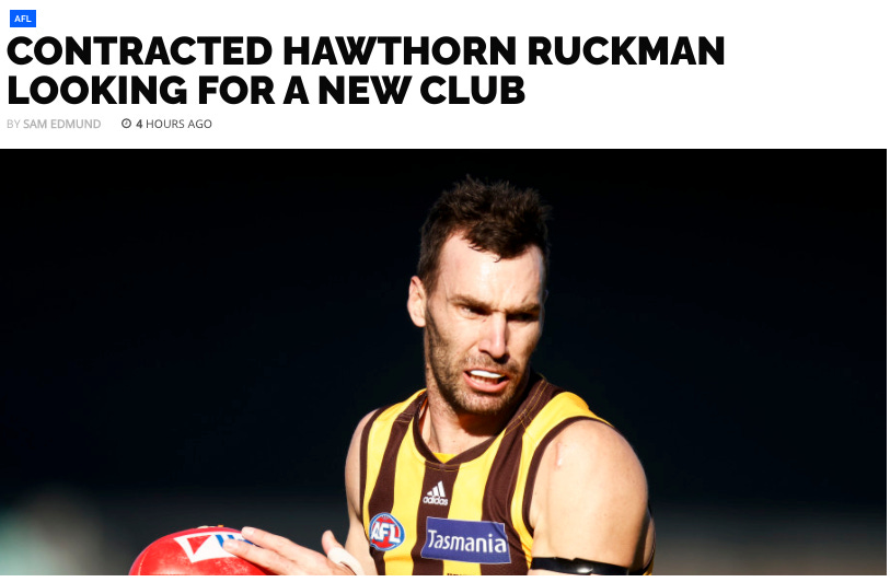Trade news: Hawthorn’s ruck conundrum - by Daniel Prins