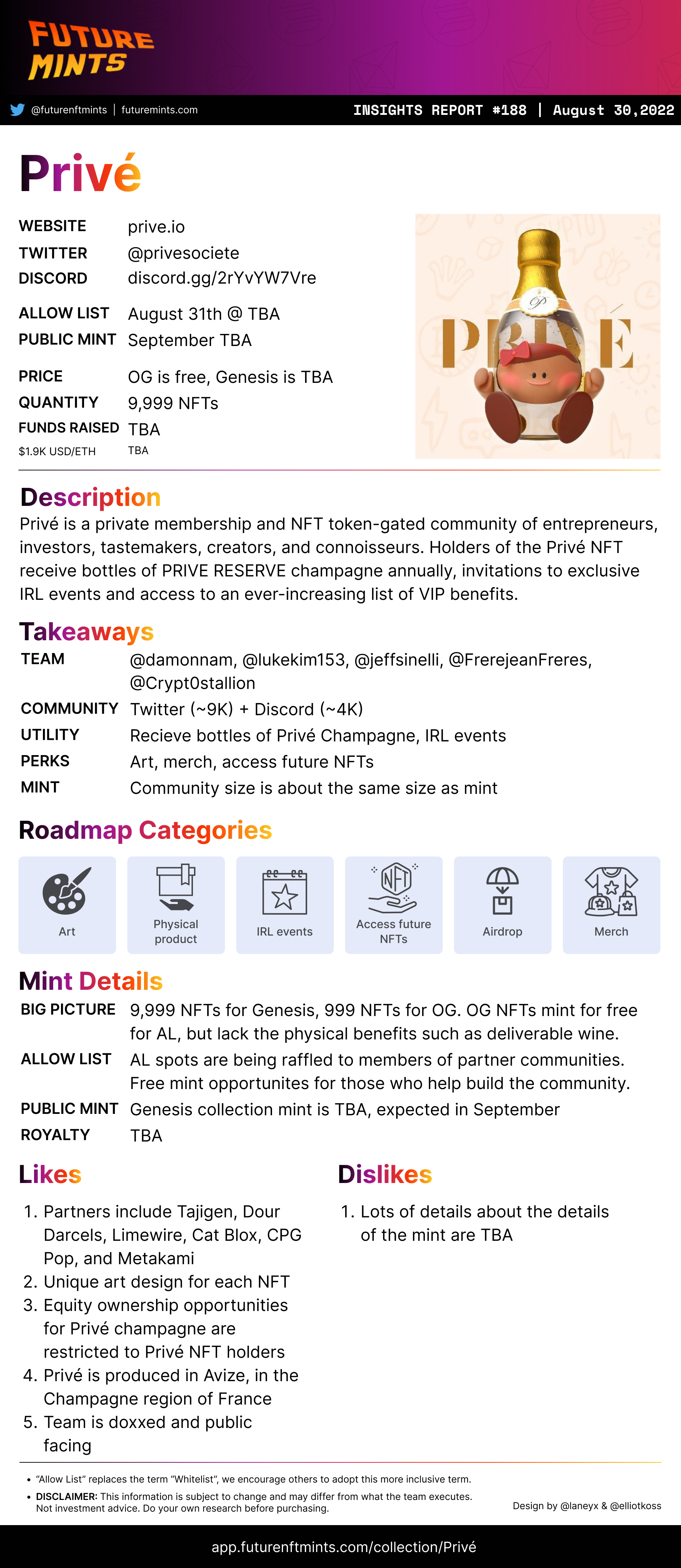 Privé - August 30 - DFM #151 - Future Mints