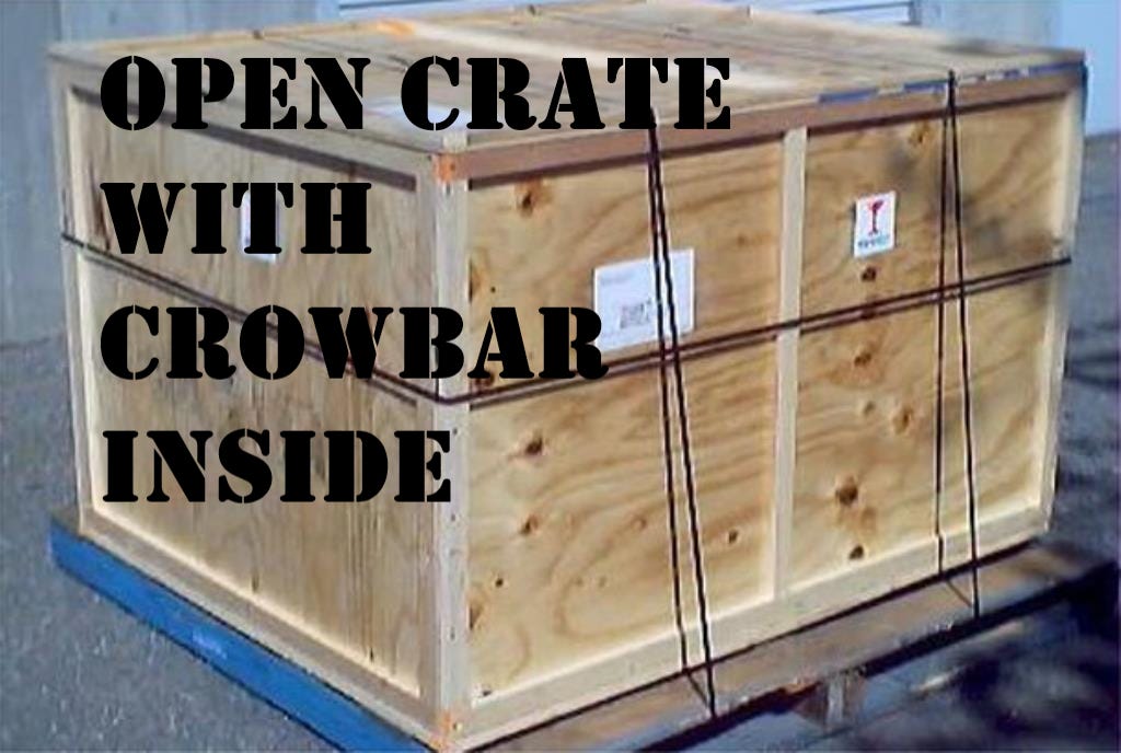 open box with crowbar inside - by el gato malo