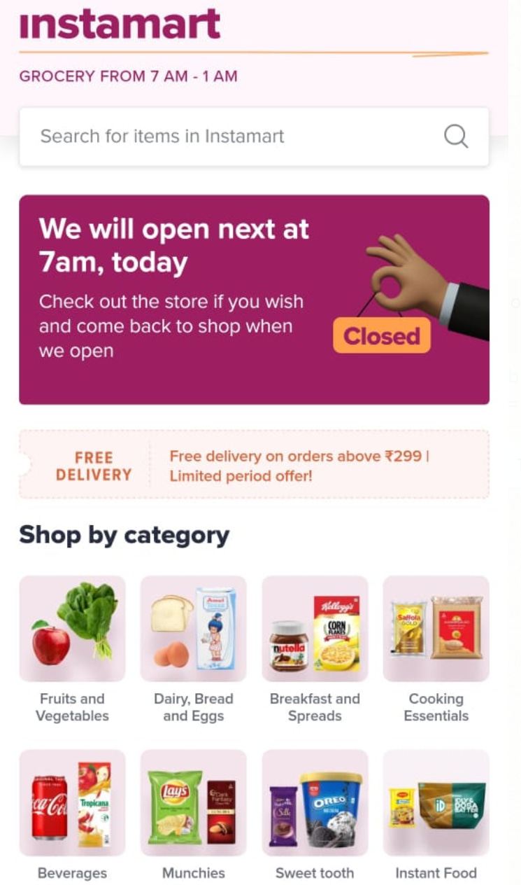 Swiggy Instamart...Never wait for groceries again?