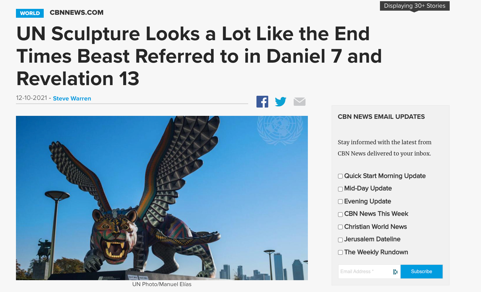 These Christians Think a Statue Outside the U.N. Represents the End ...