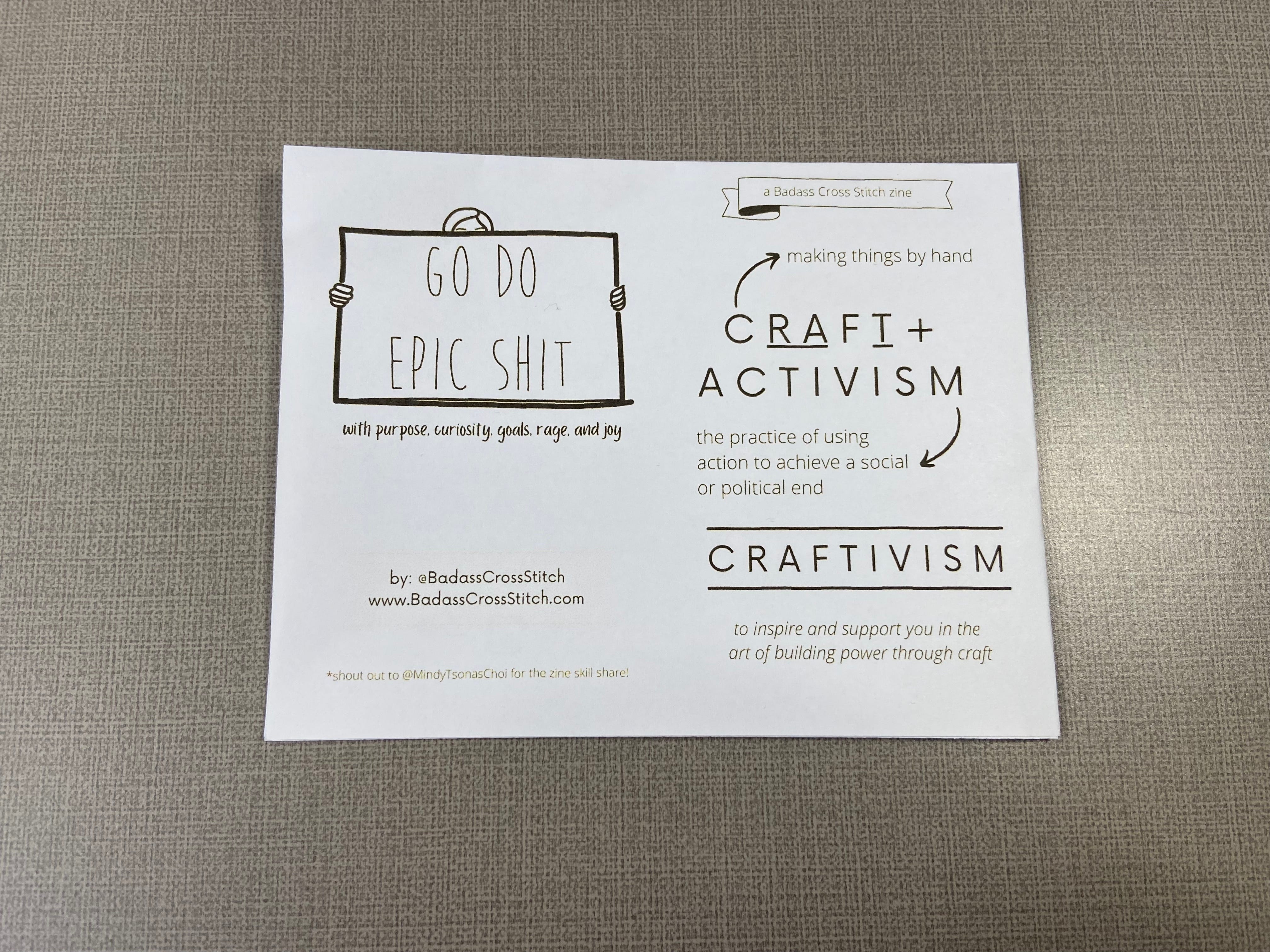 A Craftivism Zine - Badass Cross Stitch Musings