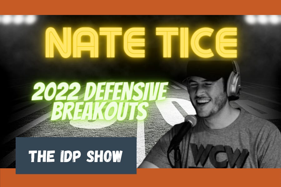 Nate Tice's Defensive Breakouts for 2022 - The IDP Show