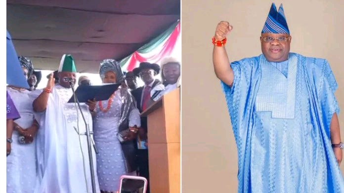 Ademola Adeleke sworn in as sixth governor of Osun Ademola Adeleke sworn in as sixth governor of Osun