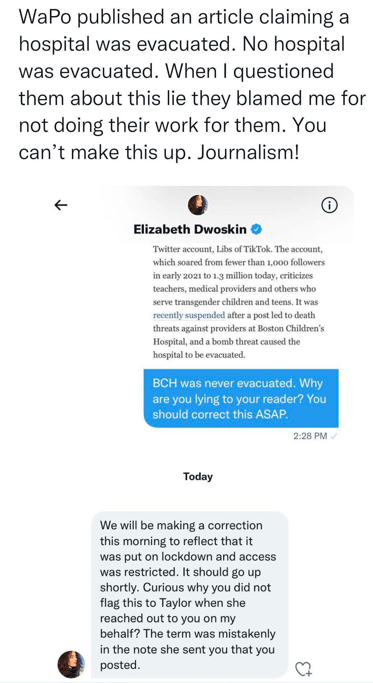 Libs of TikTok demands retraction from The Washington Post