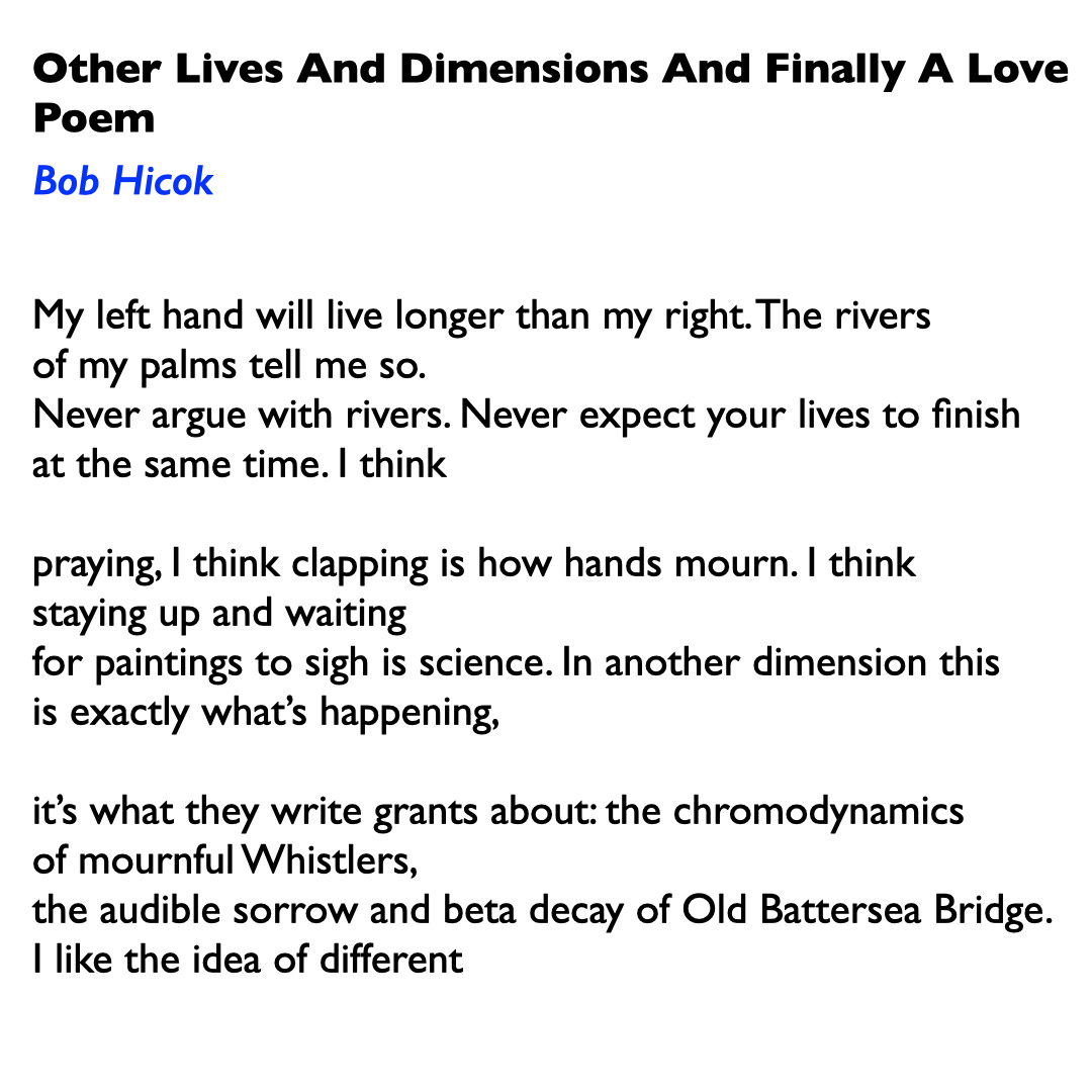 Other Lives And Dimensions And Finally A Love Poem