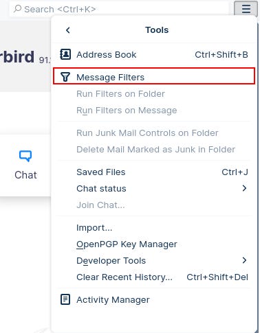 Thunderbird - How to forward mails automatically