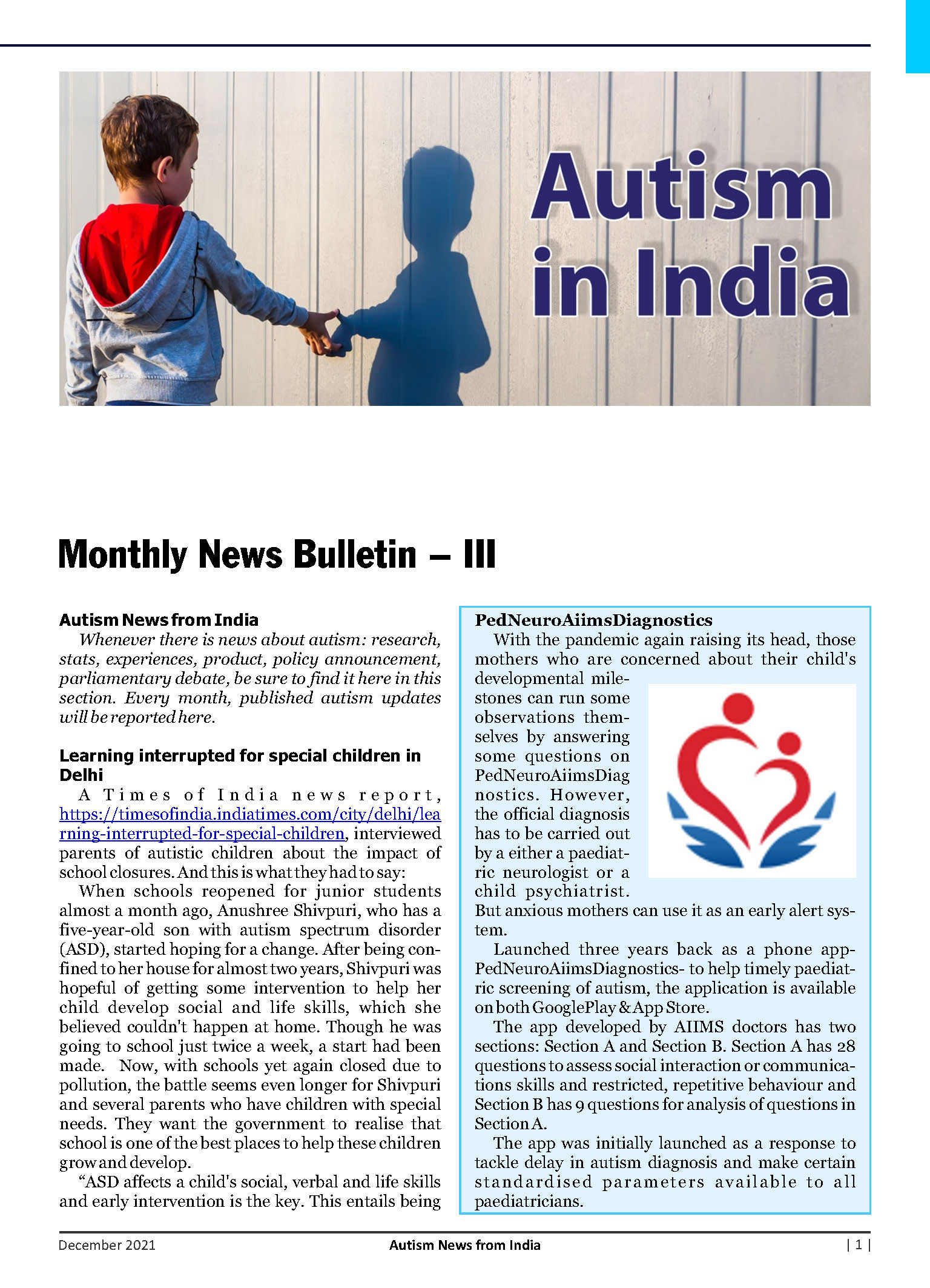Autism News - by Dr. Rashmi Das - The Autistic Student