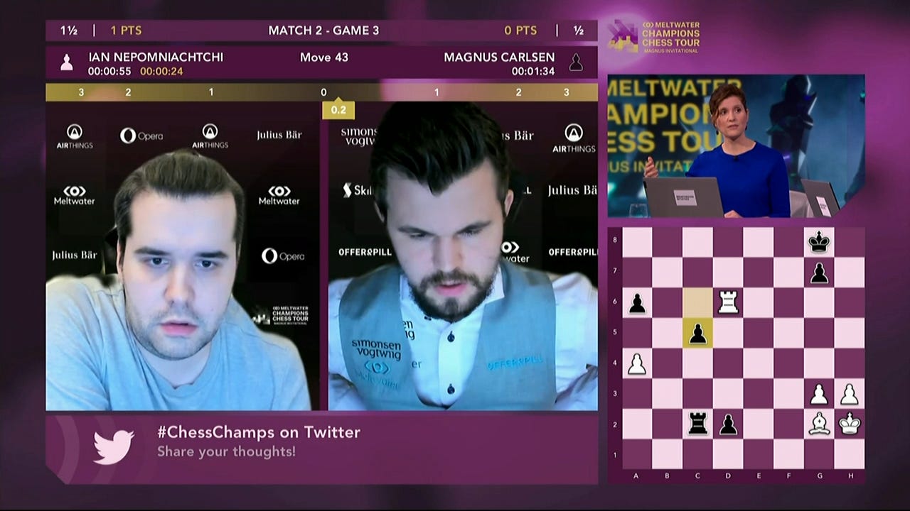 Carlsen OUT of his own event after mutual blunders