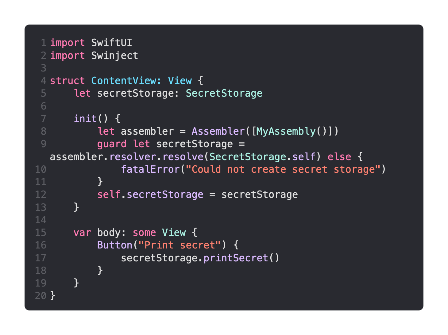 Using Swinject For Swiftui Dependency Injection