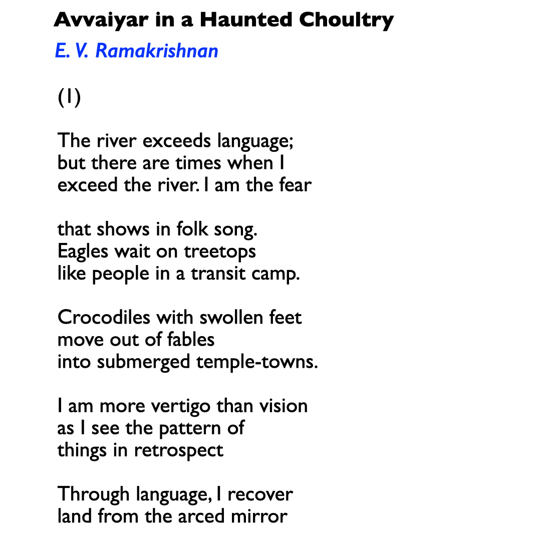 E. V. Ramakrishnan's 'Avvaiyar in a Haunted Choultry' & Seamus Heaney's ...