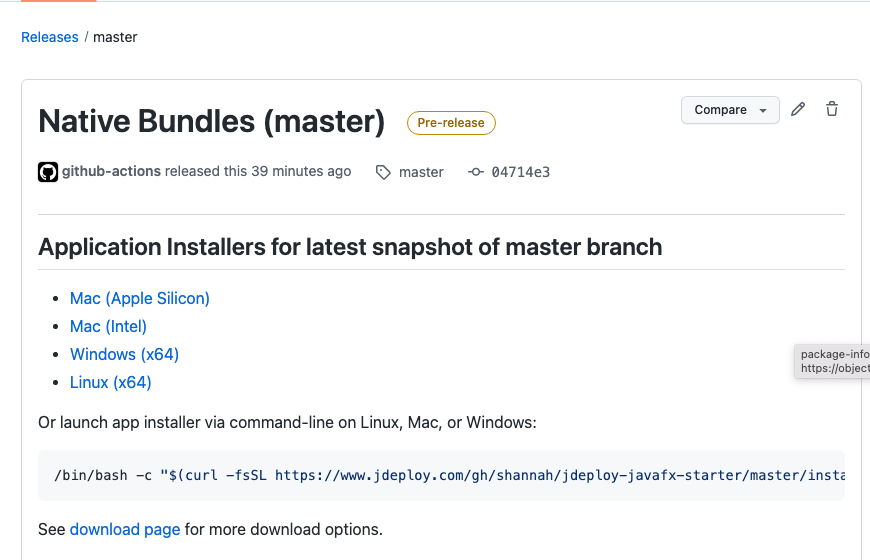 Deploying Native Java Installers on GitHub
