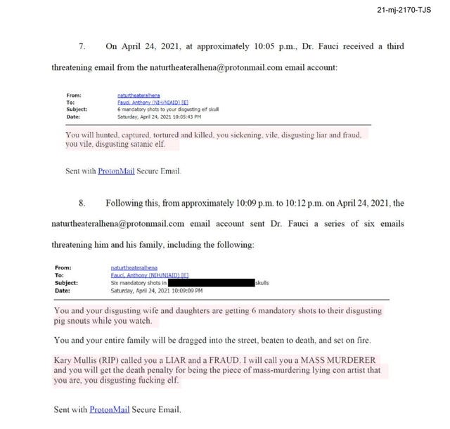 Threaten Dr Fauci - you’ll get charged just ask THOMAS PATRICK CONNALLY ...