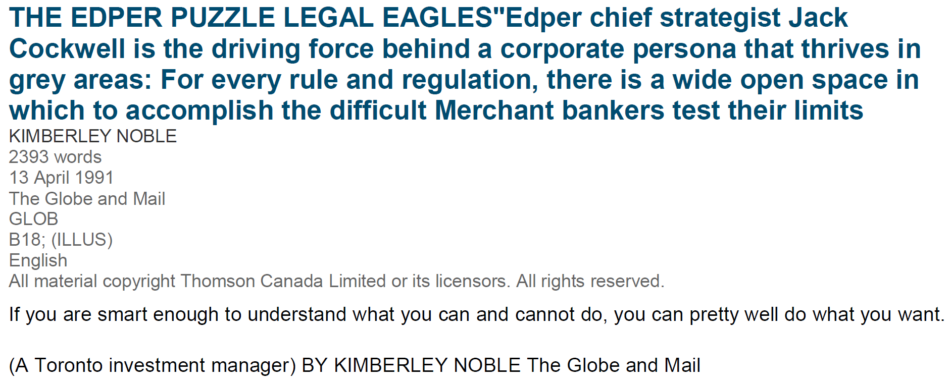 A Curveball - by Keith Dalrymple - Edper