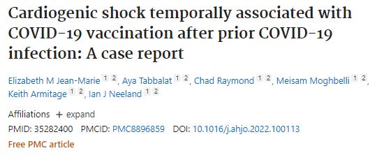 Updated: Vermont's Mysterious Spike in Cardiogenic Shock Deaths of 2021