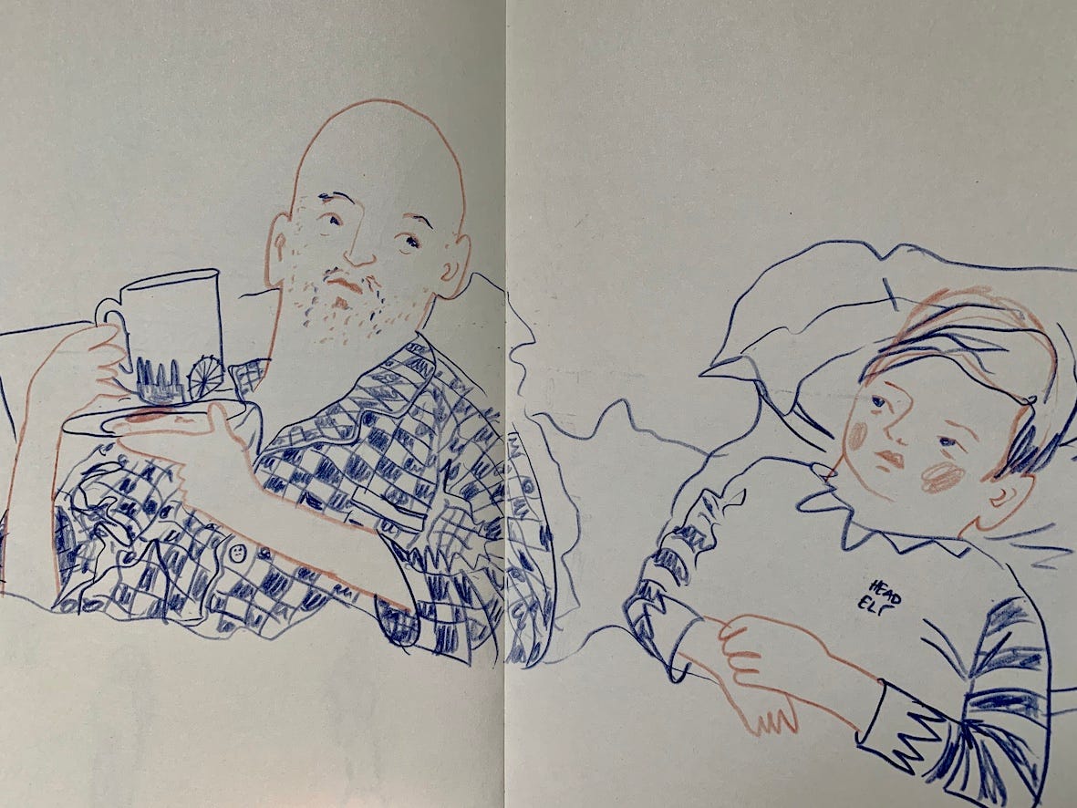 Drawing my family at home - by Ruby Wright