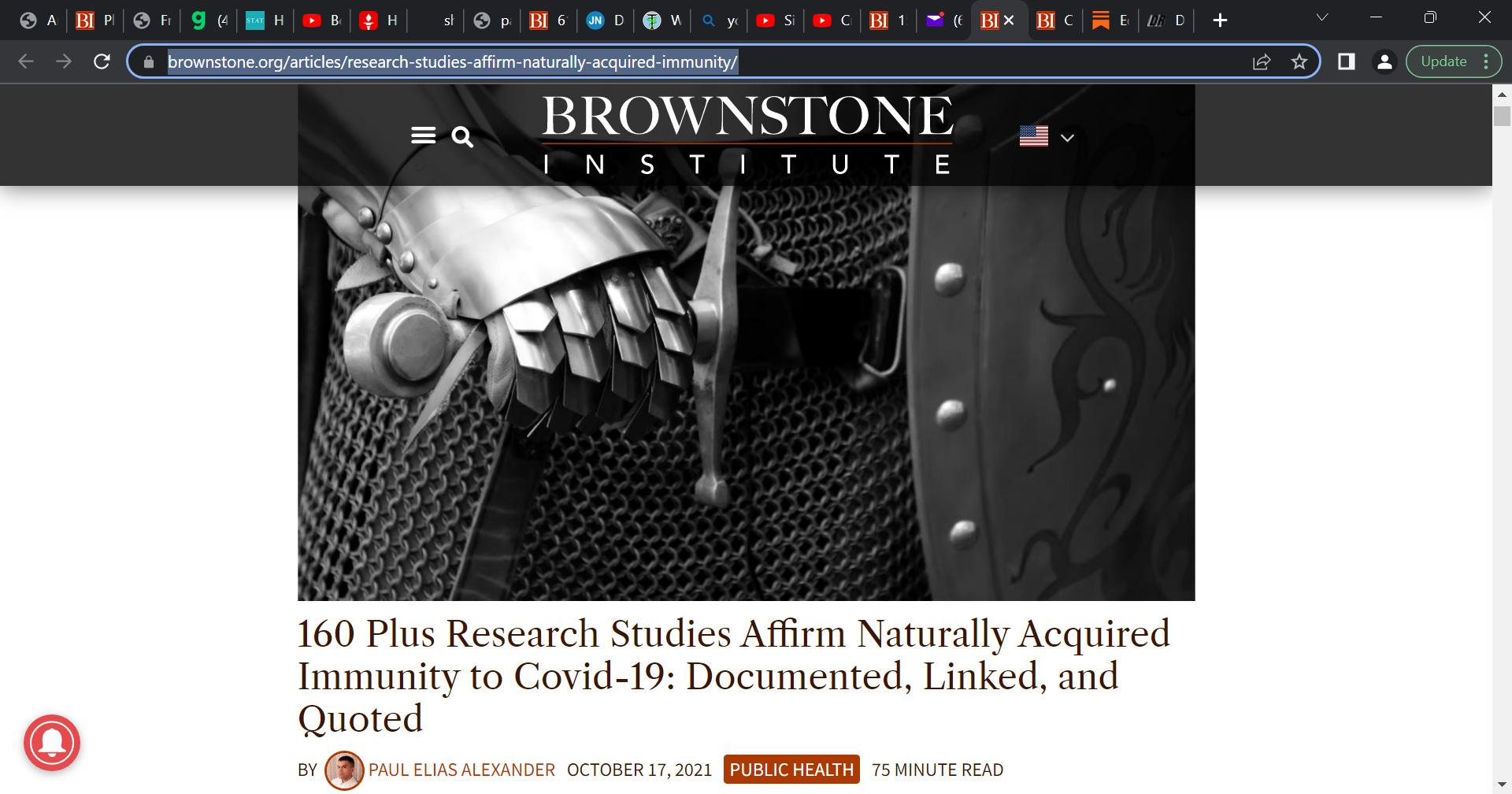 Natural immunity: Dr. Paul Alexander updates Brownstone Institute ...