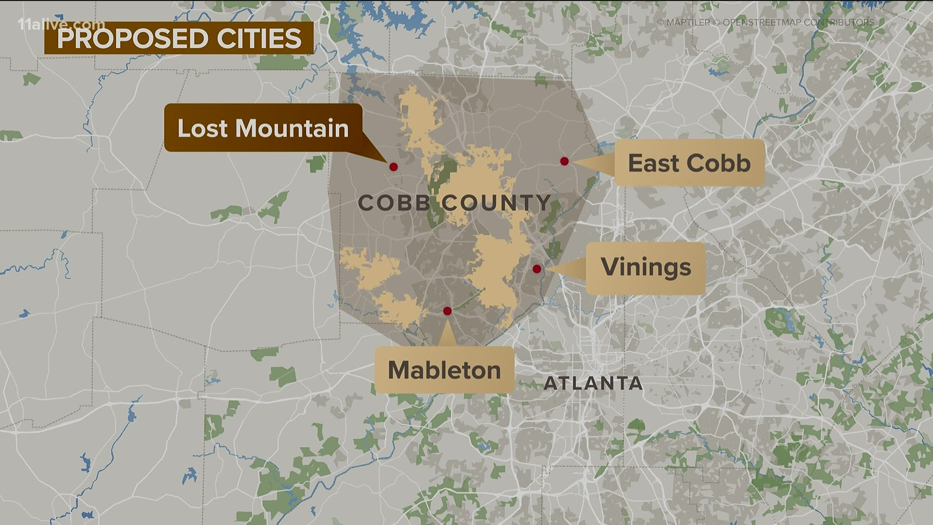 The 4 Cobb County Cityhood Initiatives