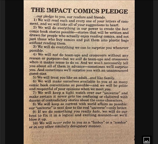 The Comics Pledge - by Anthony Joseph Buffa