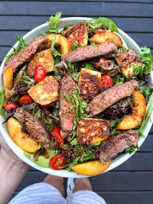 Charred Radicchio Salad with Giant Beans and Dill Honey Mustard