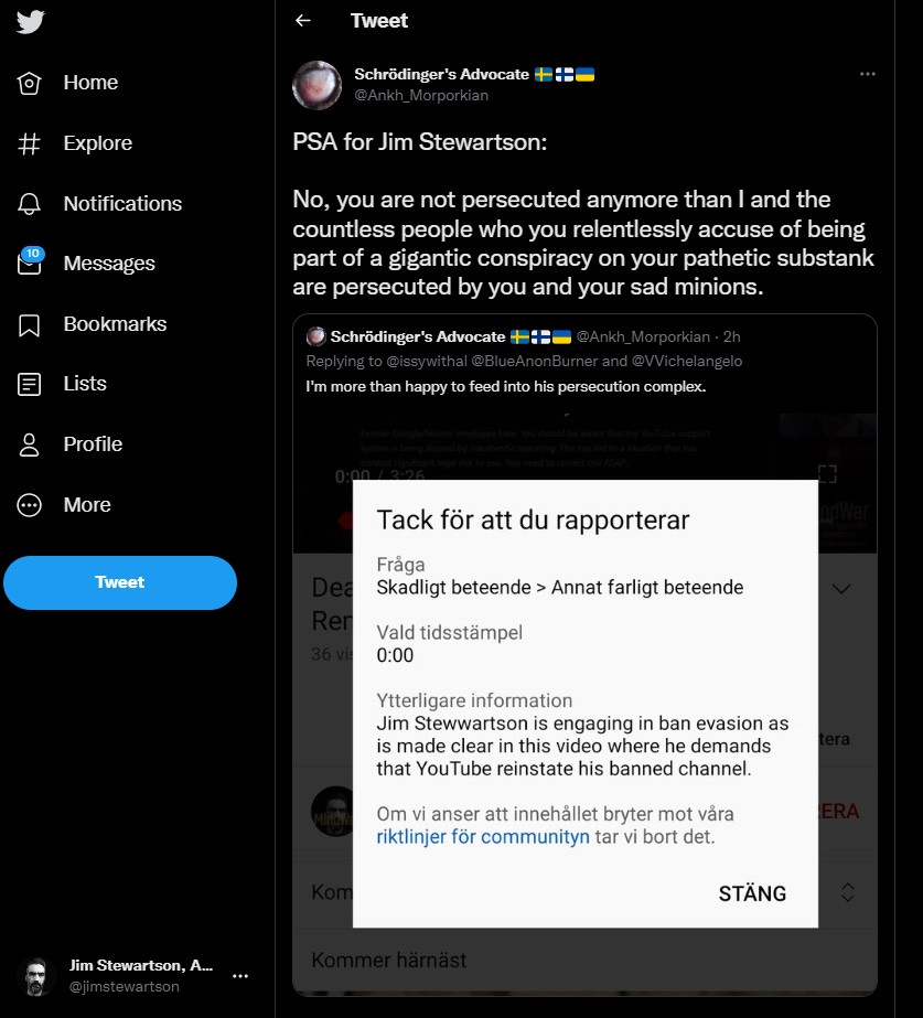 168 Hate Accounts - by Jim Stewartson