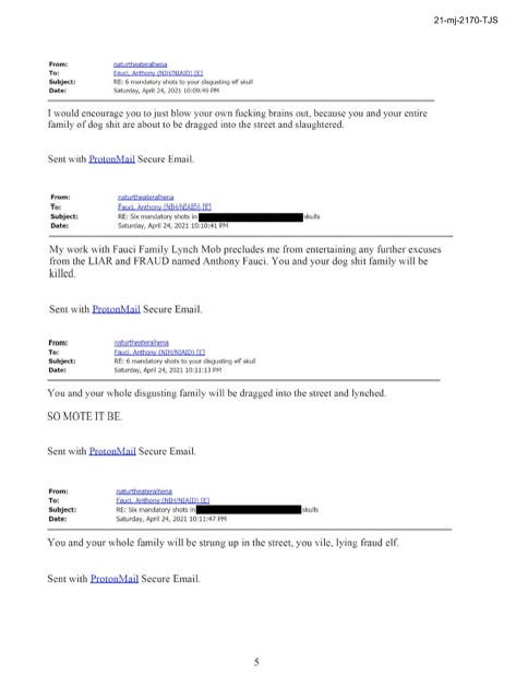 Threaten Dr Fauci - you’ll get charged just ask THOMAS PATRICK CONNALLY ...