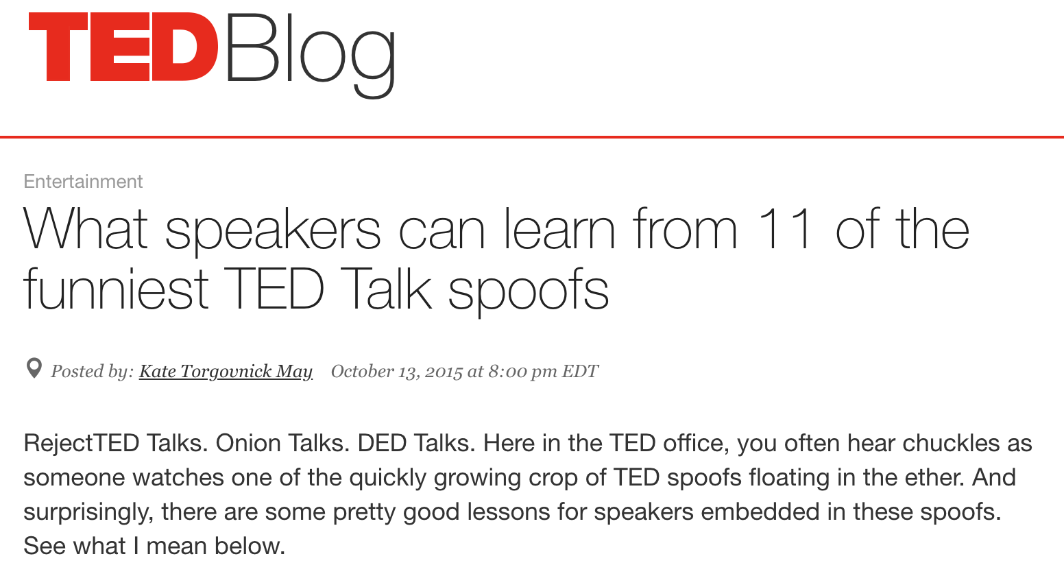 11 of the funniest TED Talk spoofs, and what speakers can learn from them