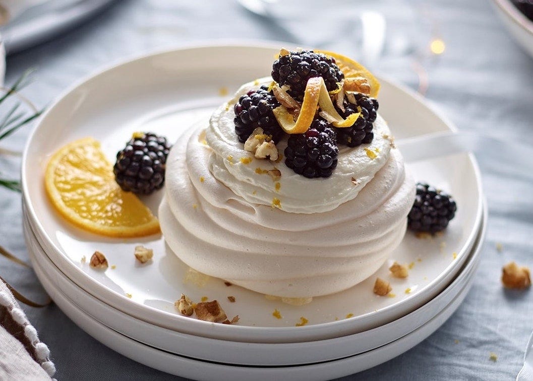 Pavlova Nests with Orange Cream