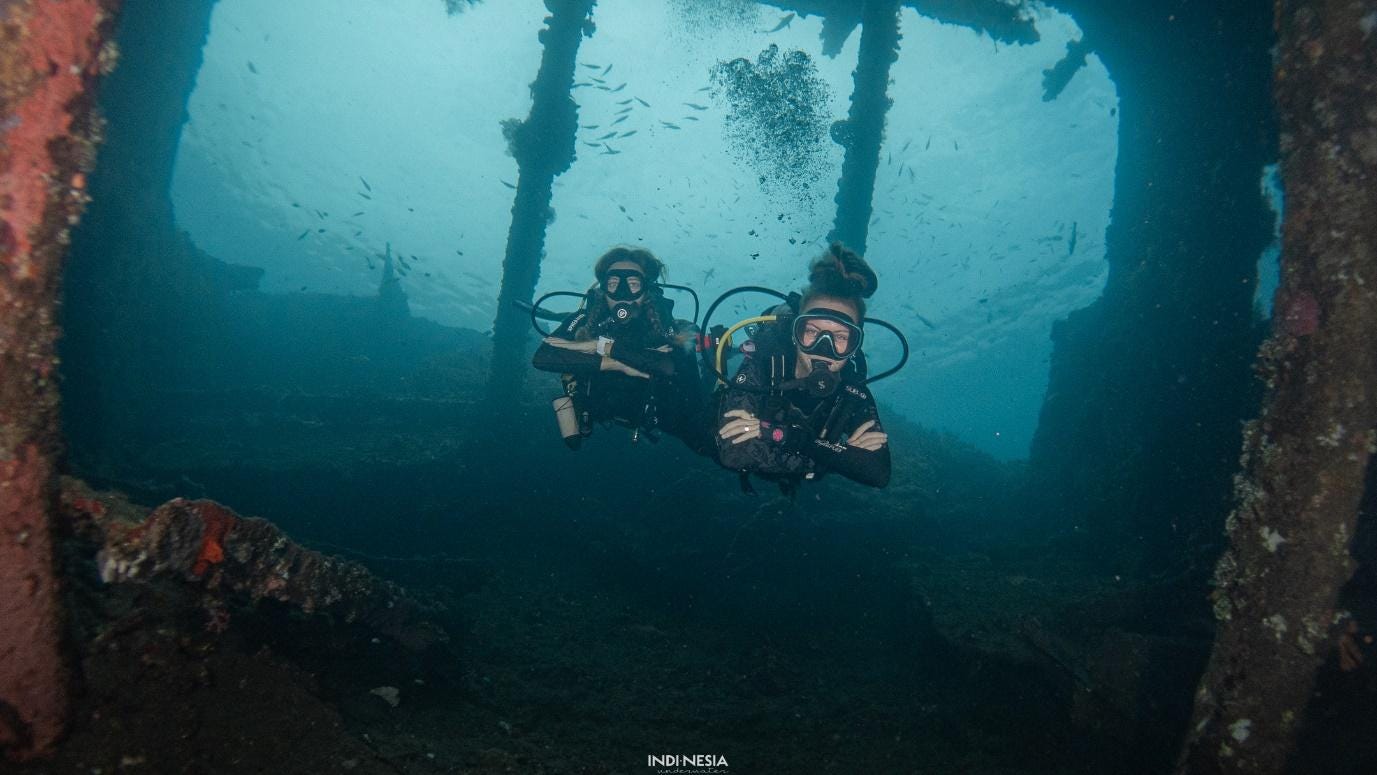 Diving the USAT Liberty Shipwreck, Bali Indonesia.
