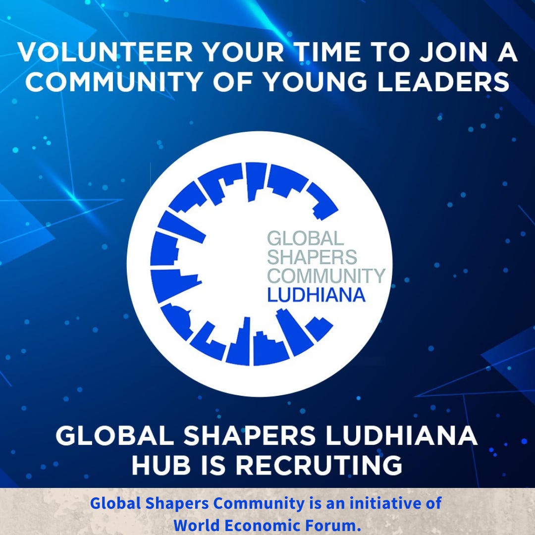 Global Shapers Ludhiana hub of World Economic Forum is RECRUITING for ...