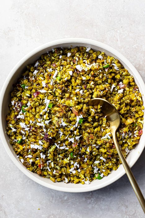 Green Moong Sundal - by Vasudha Viswanath - We Ate Well