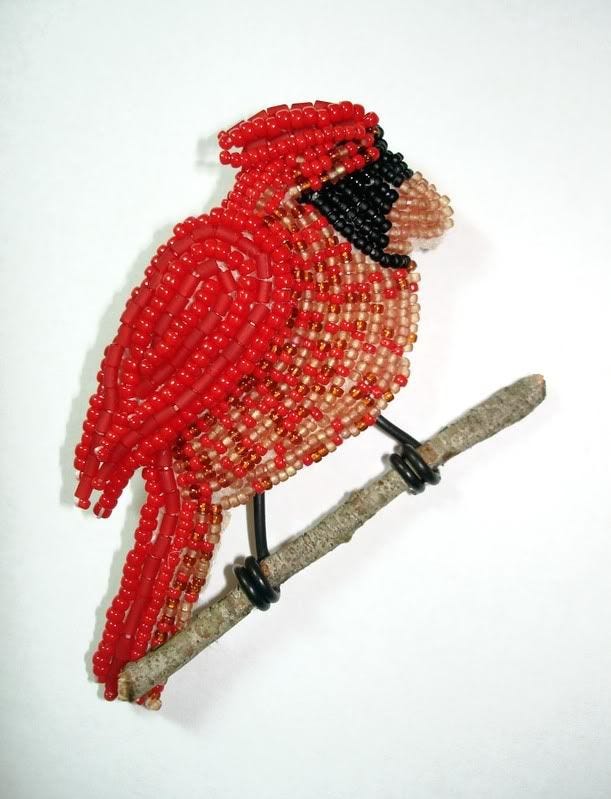 >Holiday Red Bird - by The Lone Beader®