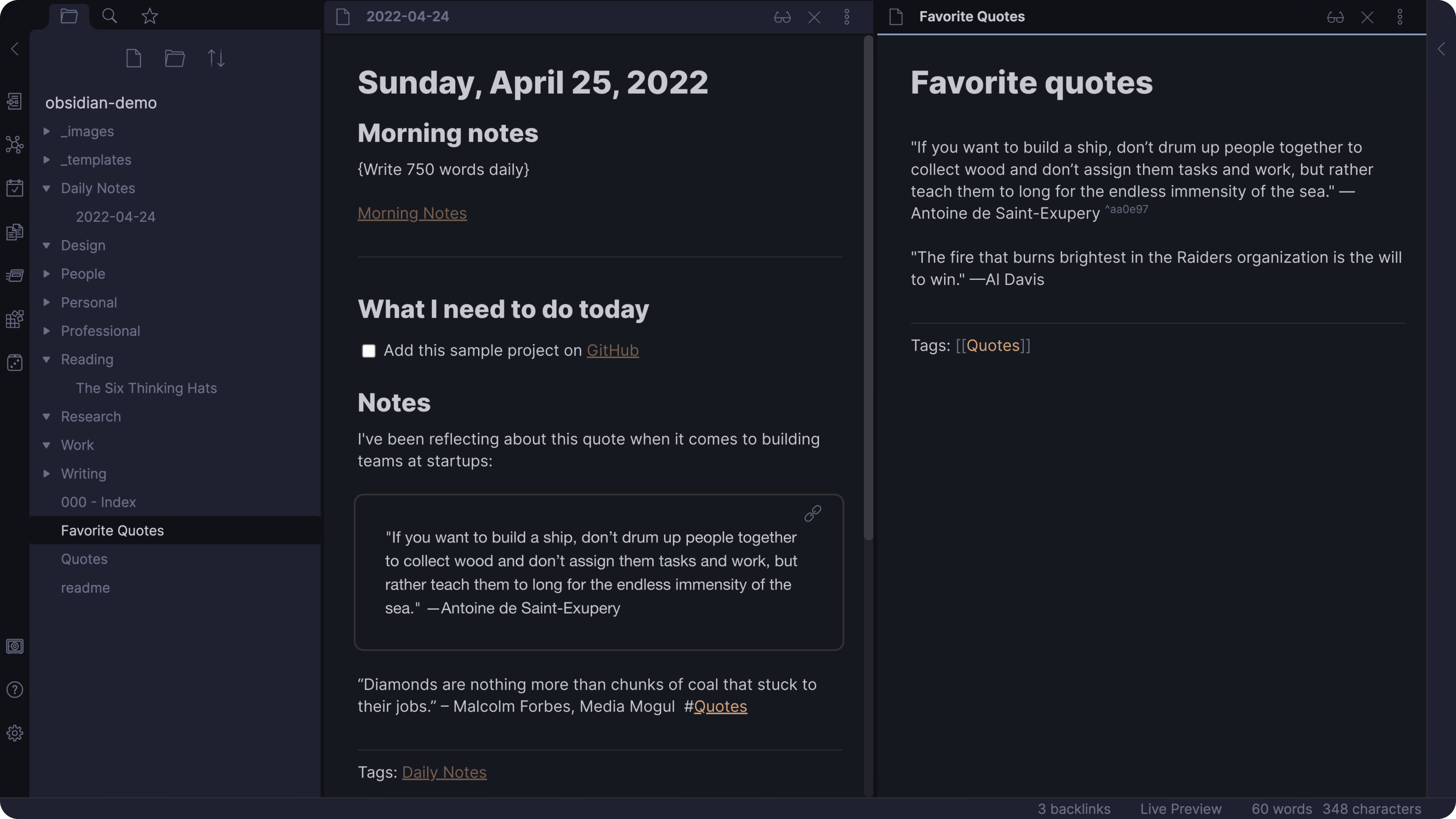 How I write with Obsidian - by David Hoang