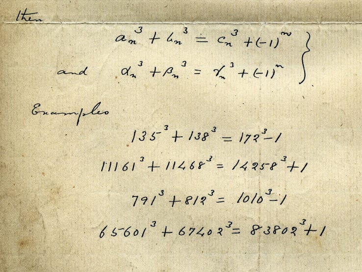 The Hardy-Ramanujan Number - by Jørgen Veisdal