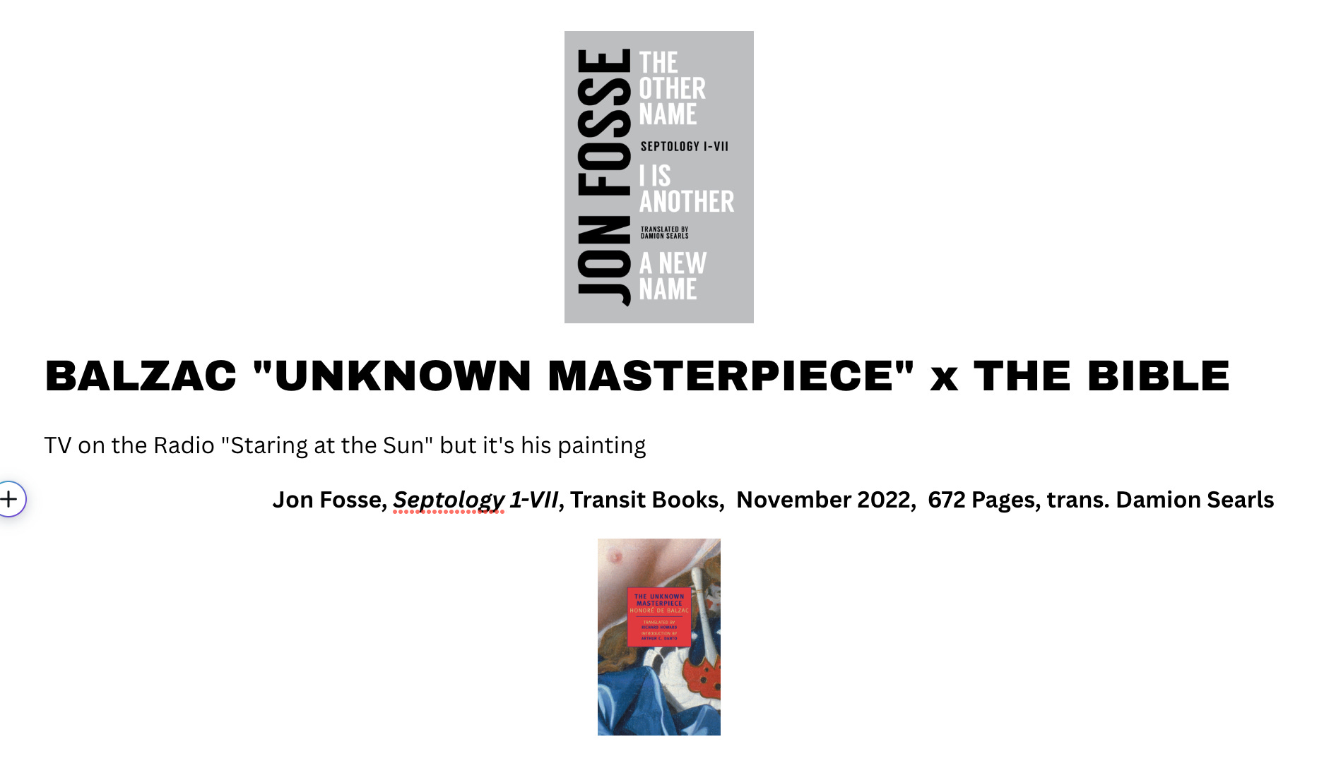 Septology—Jon Fosse - by billy lennon - New Book Recon