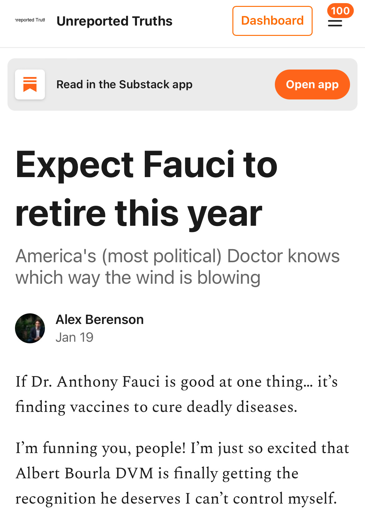 The pandemic’s wrongest man, an occasional series (bye-bye Tony Fauci ...