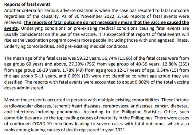 New Monthly AEFI Report Out as of 30 Nov 2022. 168,816,023 Doses ...