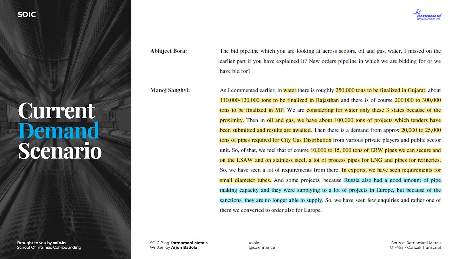 Ratnami Metals & Tubes: Business Analysis - by SOIC Finance
